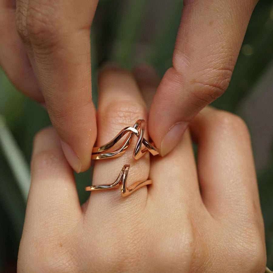 Amare Ring by LACE | Knot‑Style Silver & Rose Gold Ring