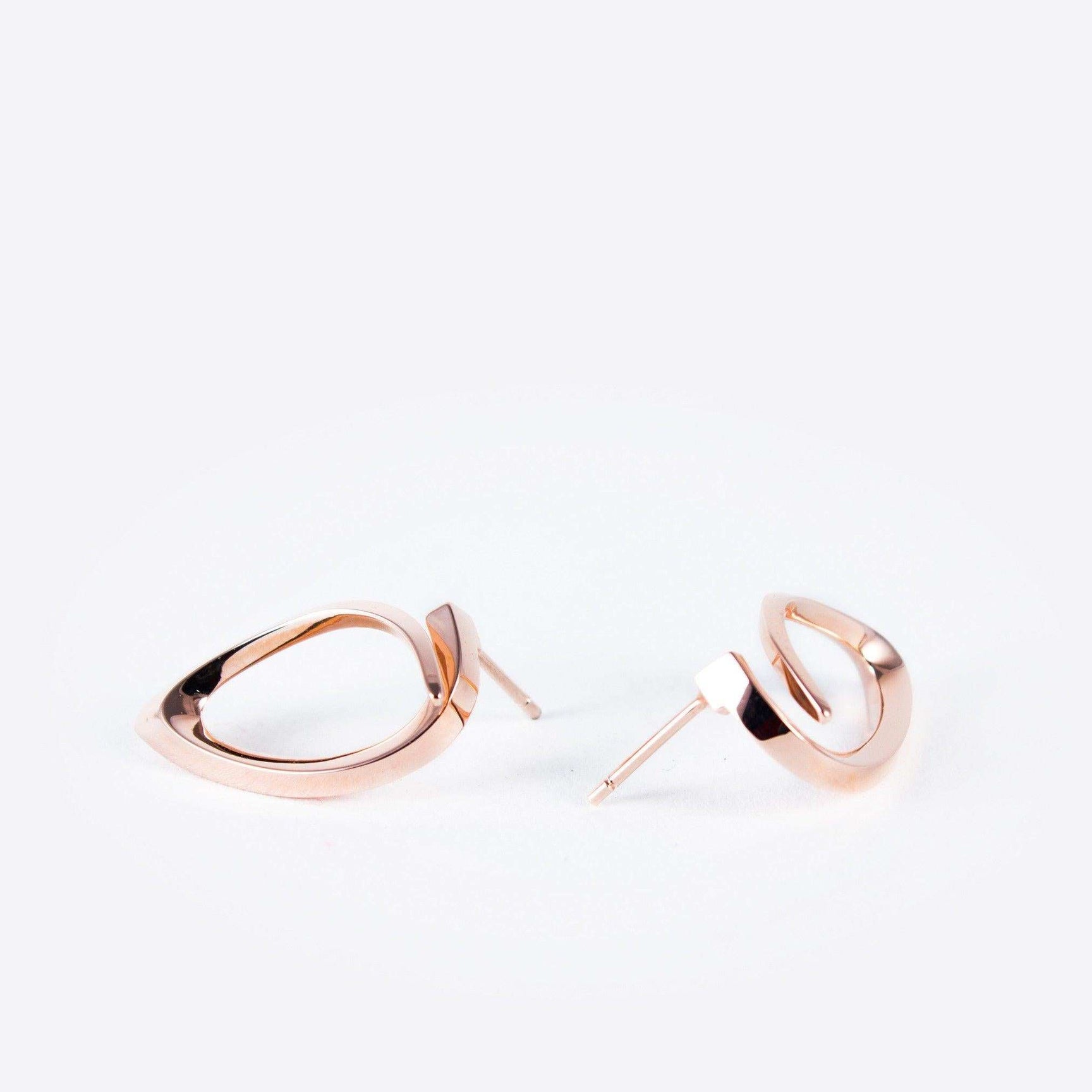Ansa Earring Design - Elegant Daily Studs in Silver & Rose Gold Vermeil ...